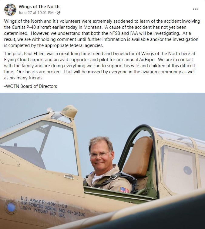 Paul Ehlen, Founder of Precision Lens, Dies when Vintage Airplane ...